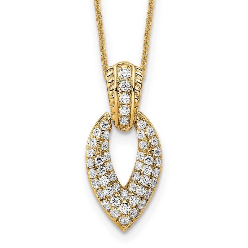 True Origin 5/8 Carat Diamond Vs/Si D E F Fancy 18 Inch Necklace 14k ...
