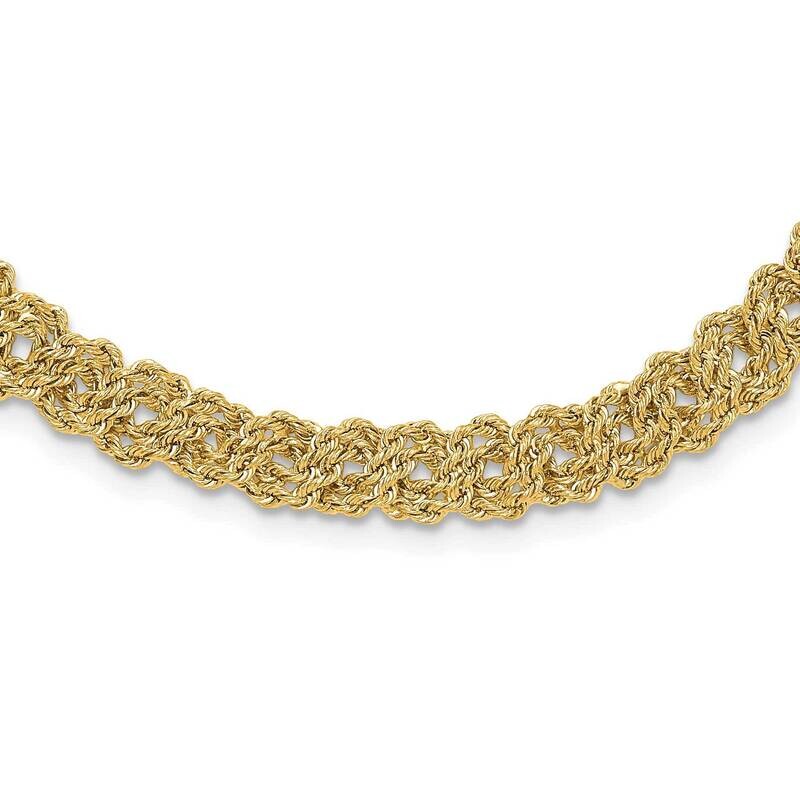 Braided Rope Chain 17 Inch 1 Inch Extender Necklace 14k Gold Diamond ...