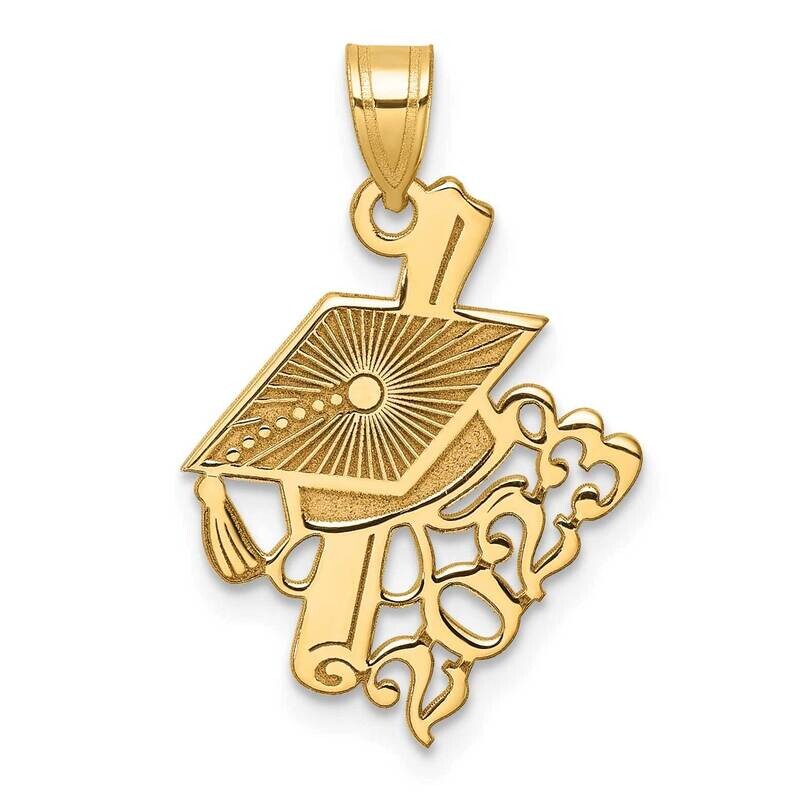 Graduation Cap Slanted Diploma 2023 Charm 14k Gold YC1535 - HomeBello