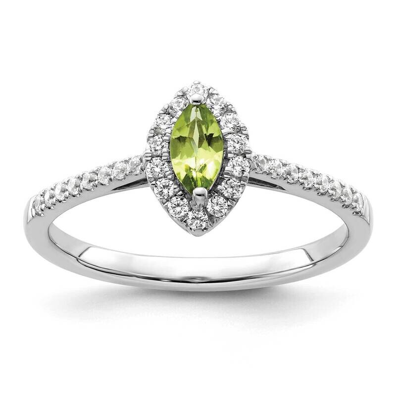 Diamond Peridot Ring 14k White Gold RM9355-PE-020-WAA - HomeBello