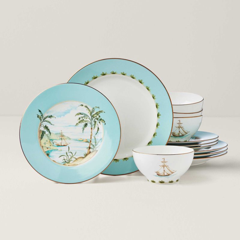 Lenox Colonial Tradewind 12 Piece Dinnerware Set 896694 - HomeBello