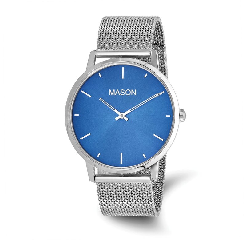 Mason Sales Stainless Steel Blue Dial Mesh Band Watch XWA6645 - HomeBello