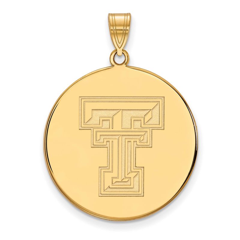 Texas Tech University T-T Extra Large Disc Pendant 10k Gold 1Y075TXT ...