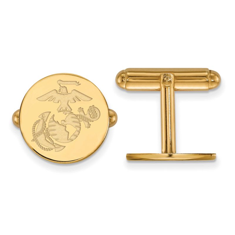 U.S. Marine Corps Disc Cufflink 14k Gold 4Y009USMC - HomeBello
