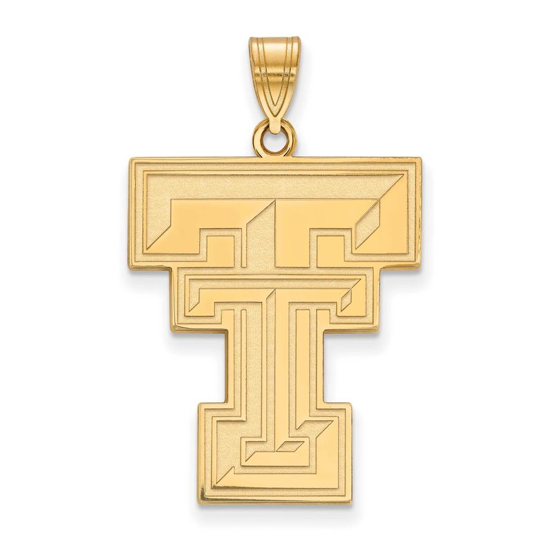 Texas Tech University T-T Extra Large Pendant 10k Gold 1Y005TXT - HomeBello