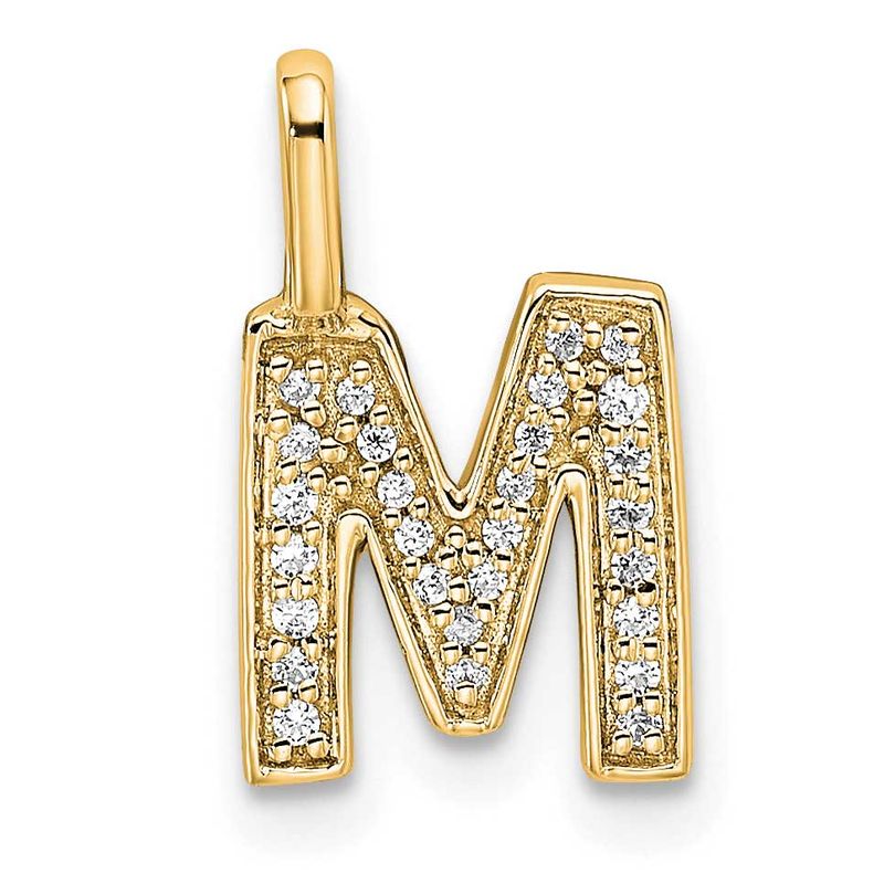 Diamond Letter M Initial Pendant 14k Gold PM8367M-009-YA - HomeBello