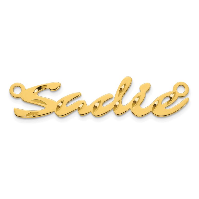 Diamond-Cut Name Plate Sterling Silver Gold-plated XNA1535GP - HomeBello