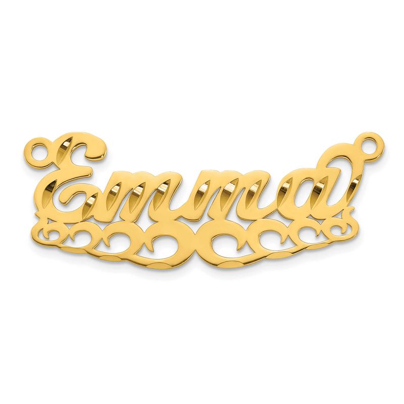 Diamond-Cut Wave Name Plate 14k Gold XNA1540Y - HomeBello