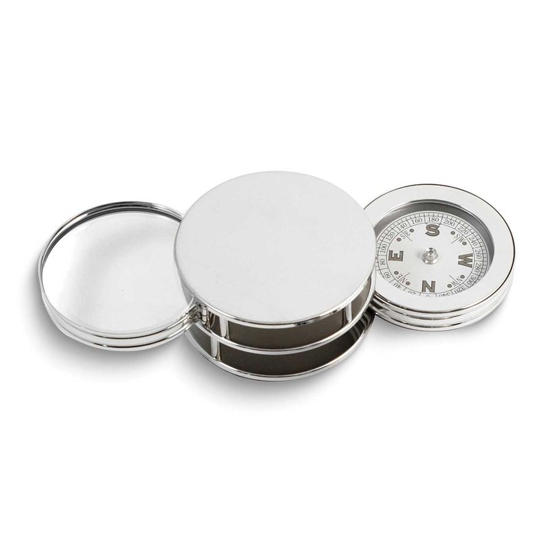 Chrome-Plated Paperweight with Swing-Out Compass and Magnifier GM4145 ...