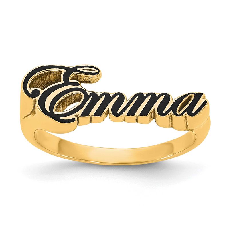 Epoxy Name Plate Ring 14k Gold XNR134Y - HomeBello
