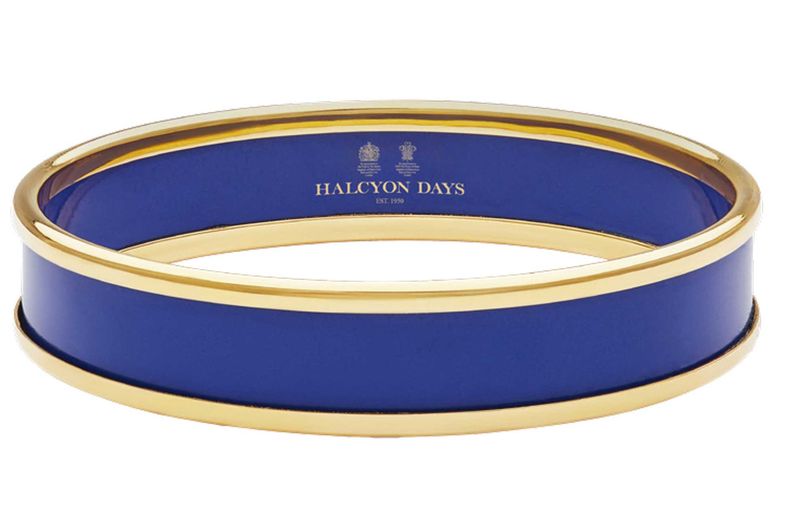 Halcyon Days 1cm Deep Cobalt Gold Medium Bangle PBPLA1810GM - HomeBello