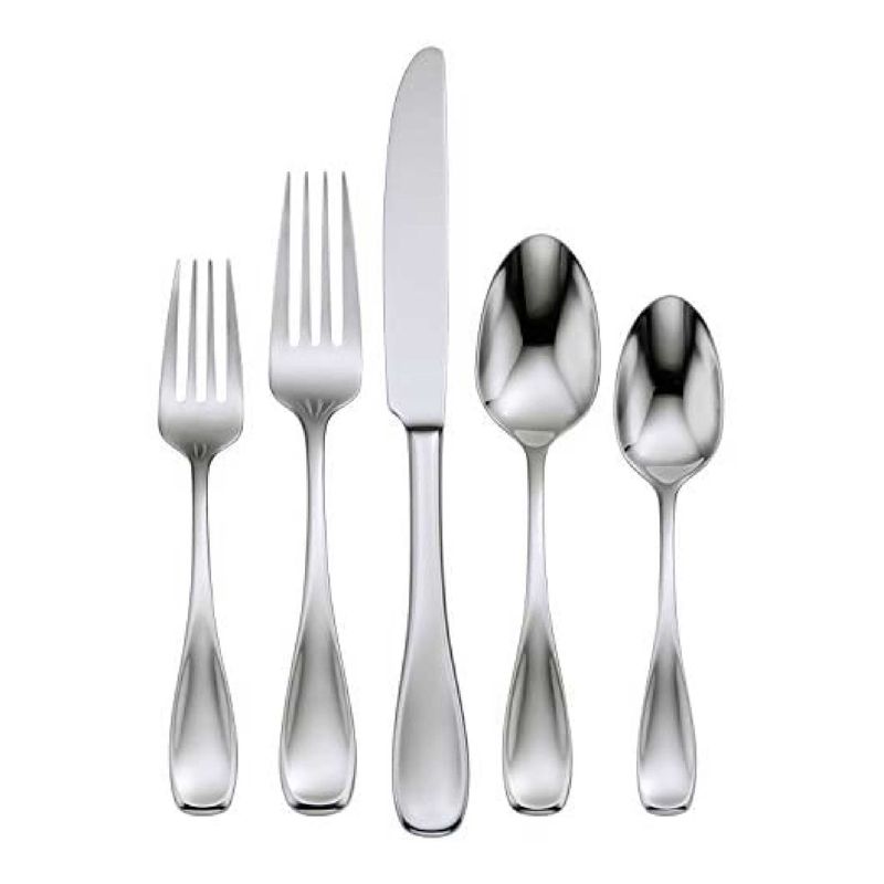 Oneida Brushed Satin Voss 45 Piece Everyday Flatware Set Service F ...