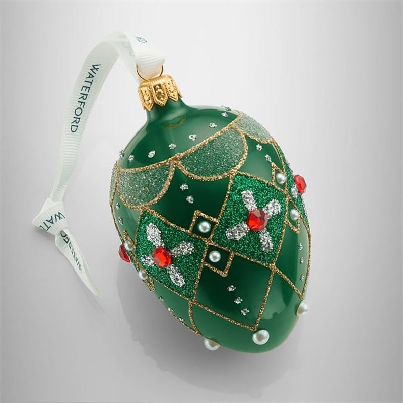 Waterford Holiday Heirlooms Green & red oval bauble 1080348 - HomeBello