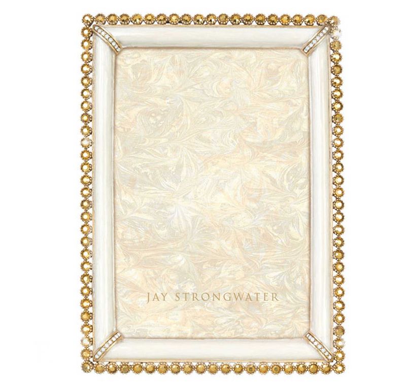 Jay Strongwater Lorraine Stone Edge 4 x 6 Inch Picture Frame Gold ...