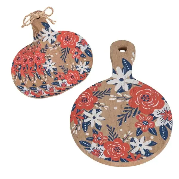 Wood Mini Floral App Board set of 4