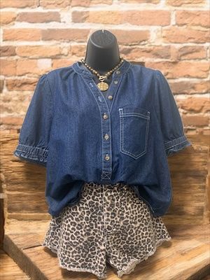 Mineral Washed SS Denim Top