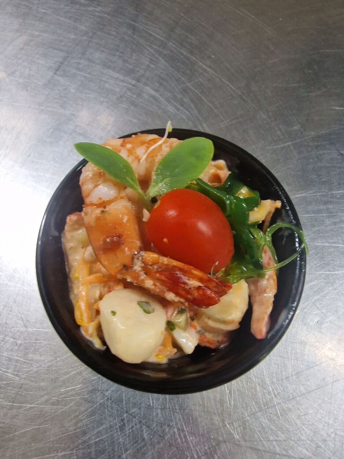 Verrine de homard et Saint-Jacques à la mandarine - Eve Rest Traiteur