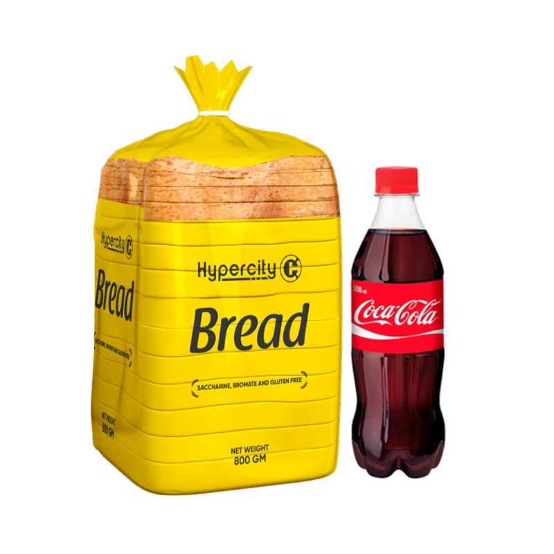 Luxury Bite (Milk & Butter Bread and Coca Cola Less Sugar PET 50cl ...