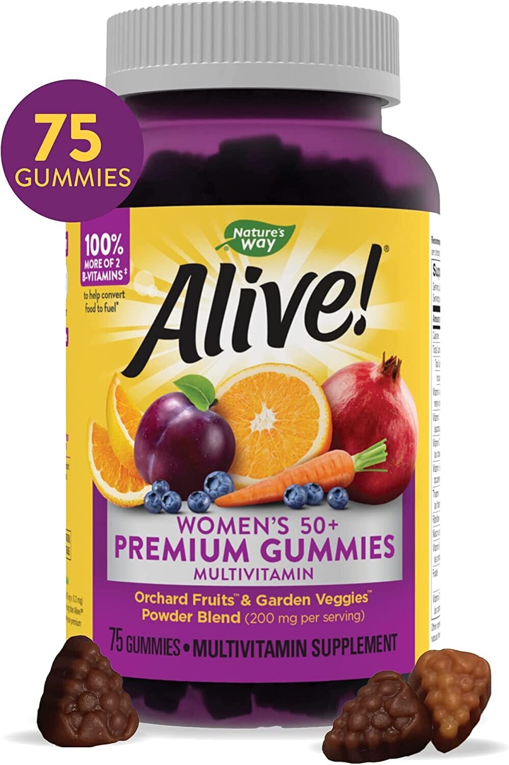 Nature's Way Women's 50+ Premium Gummies Multivitamin, 16 Vitamins and ...