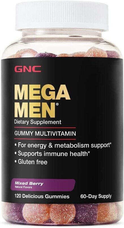 GNC Mega Men Gummy Multivitamin | Supports Energy, Metabolism, and ...