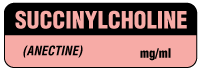 SUCCINYLCHOLINE (ANECTINE) mg/ml - Anesthesia Label - Store - FSI Label