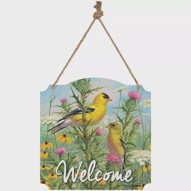 Goldfinch Metal Welcome Sign