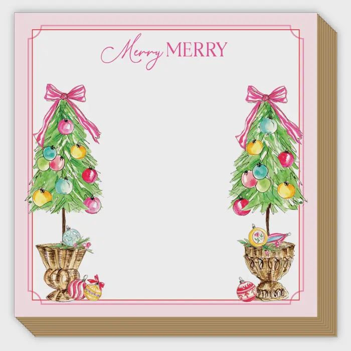 Rosannebeck Collections Merry Merry Christmas Tree Topiaries Pink Luxe ...