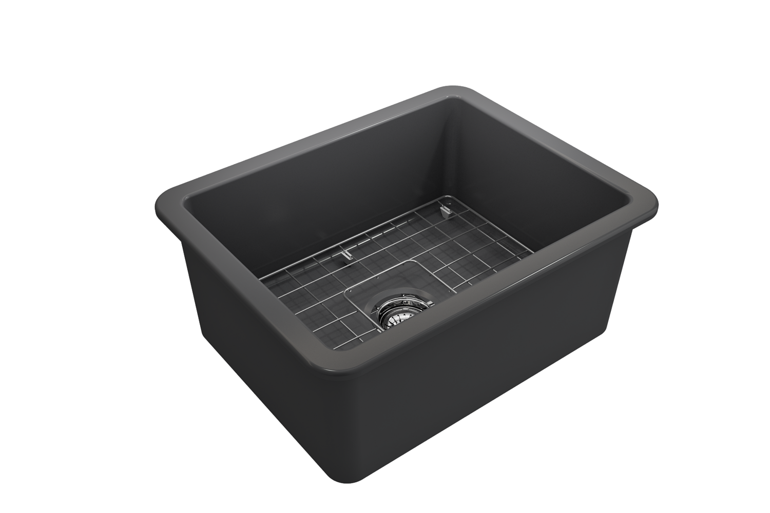 BOCCHI - Sotto Dual-Mount Fireclay 24 in. Single Bowl Kitchen Sink with ...