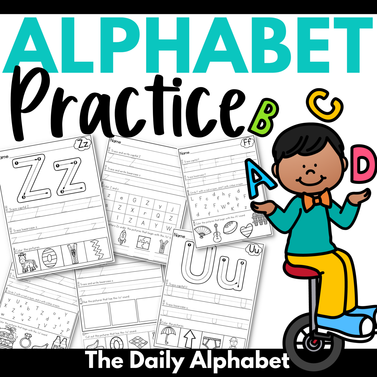 Alphabet Practice Pages Activities | Letters & Sounds Handwriting ...