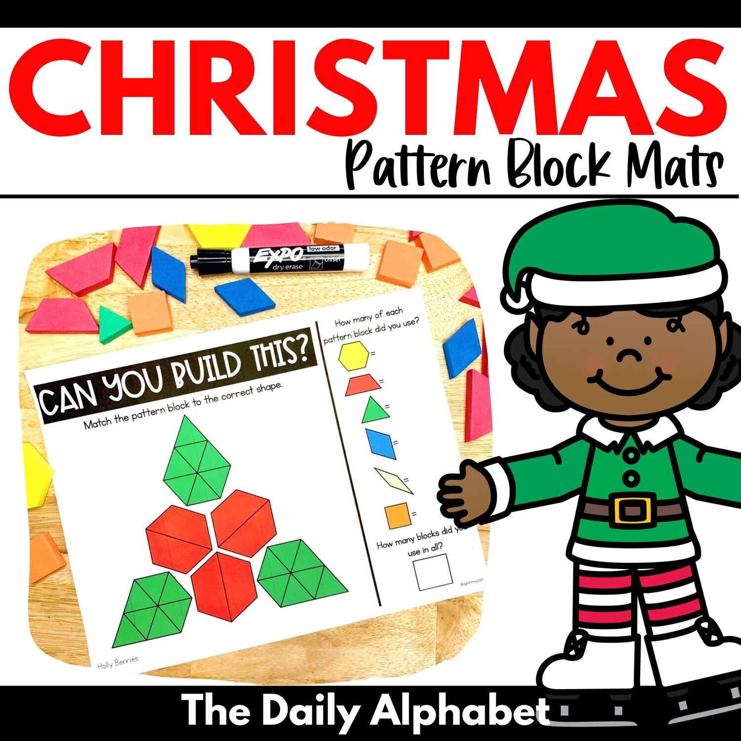 Christmas Pattern Block Mat Activities