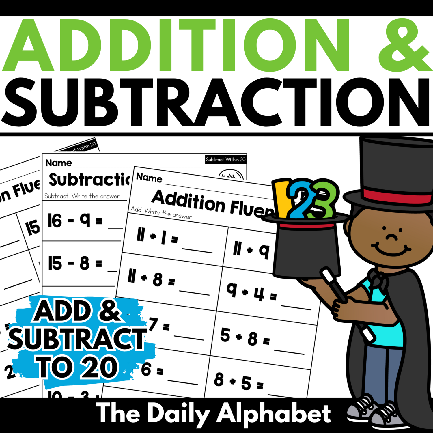 Addition and Subtraction to 20 Worksheets | add and subtract within 20