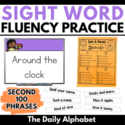 Sight Word Phrases Fluency Reading Practice Slides, Fry Third 100 Sight ...