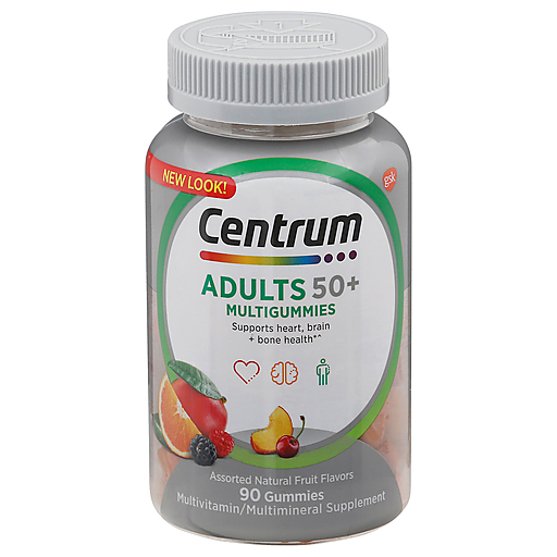 Centrum Adults 50+ Multigummies - Natural Fruit Flavors 90ct Centrum Adults 50+ Multigummies - Natural Fruit Flavors 90ct