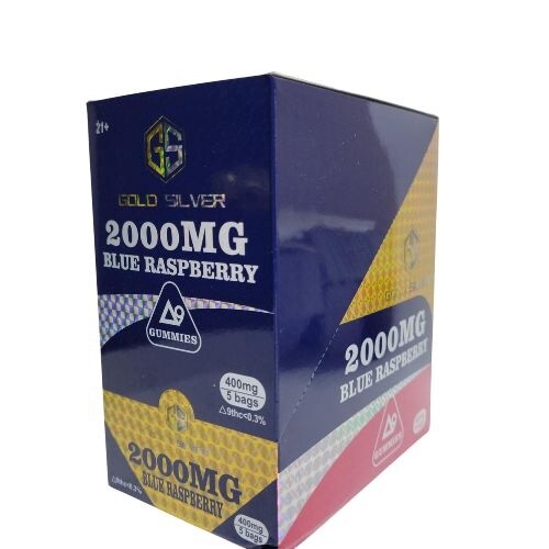 Gold and Silver Delta 9 Gummies- 2000mg display of 5
