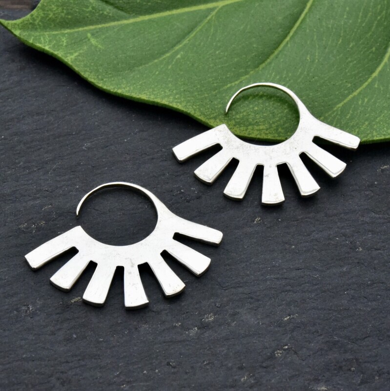 Sterling silver Sun Ray earrings