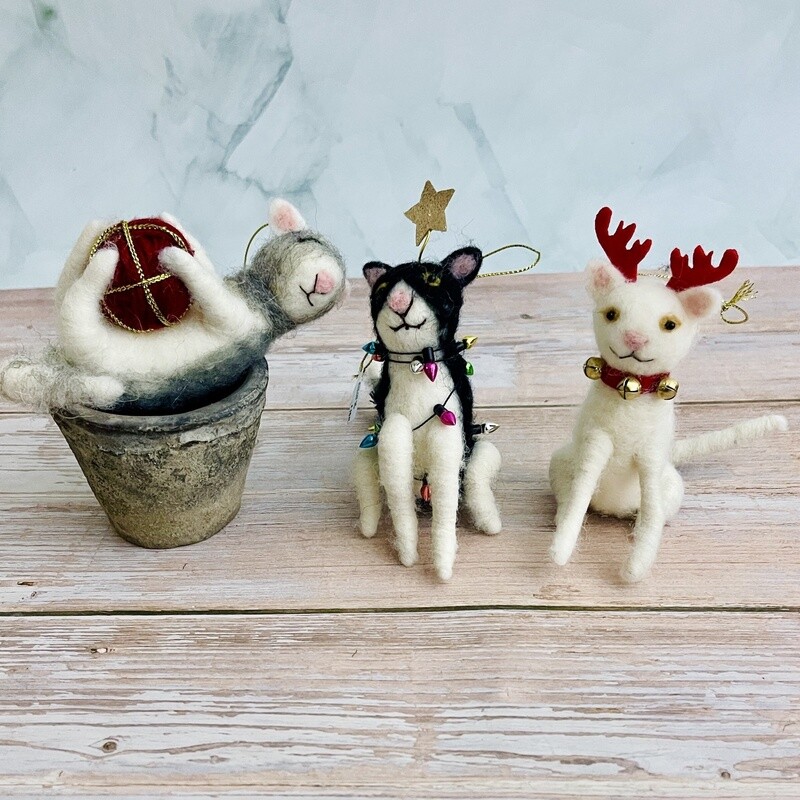 Wool Felt Cat Ornament