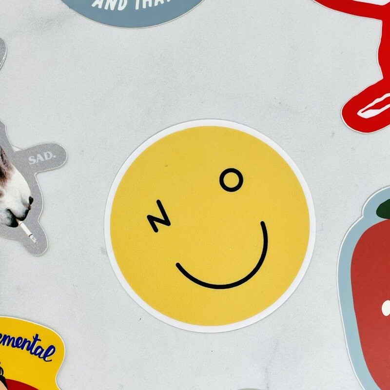 NO Smiley Sticker