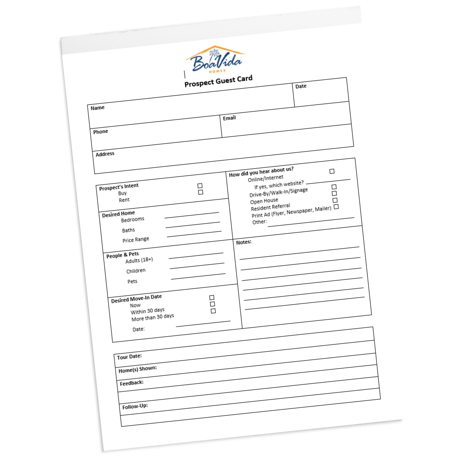 PROSPECT GUEST CARDS