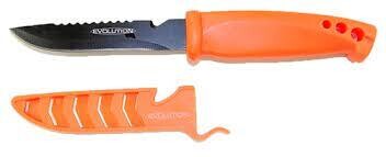 Evolution 4" Orange Bait Knife With Sheath