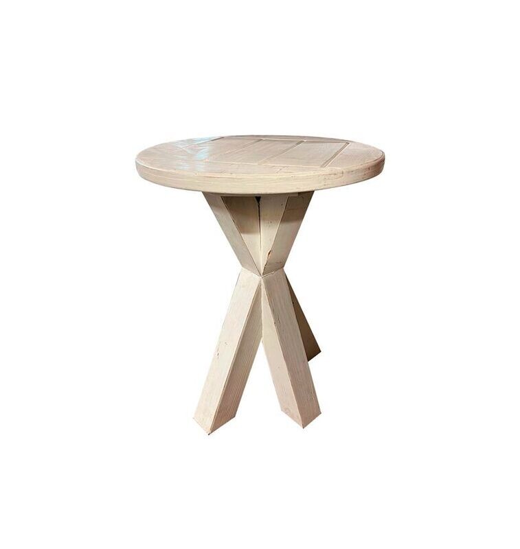 30'' Low White Rustic Wood Cocktail Table