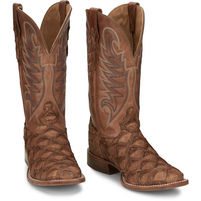 Tony Lama Everett Chocolate Fish Skin Boot
