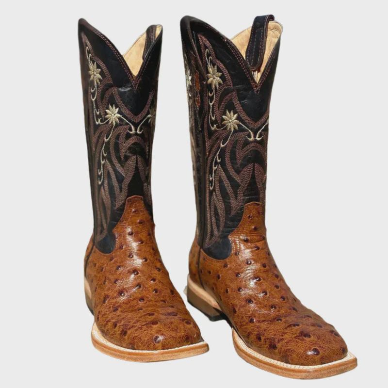 Q464-B Cognac Ostrich Print