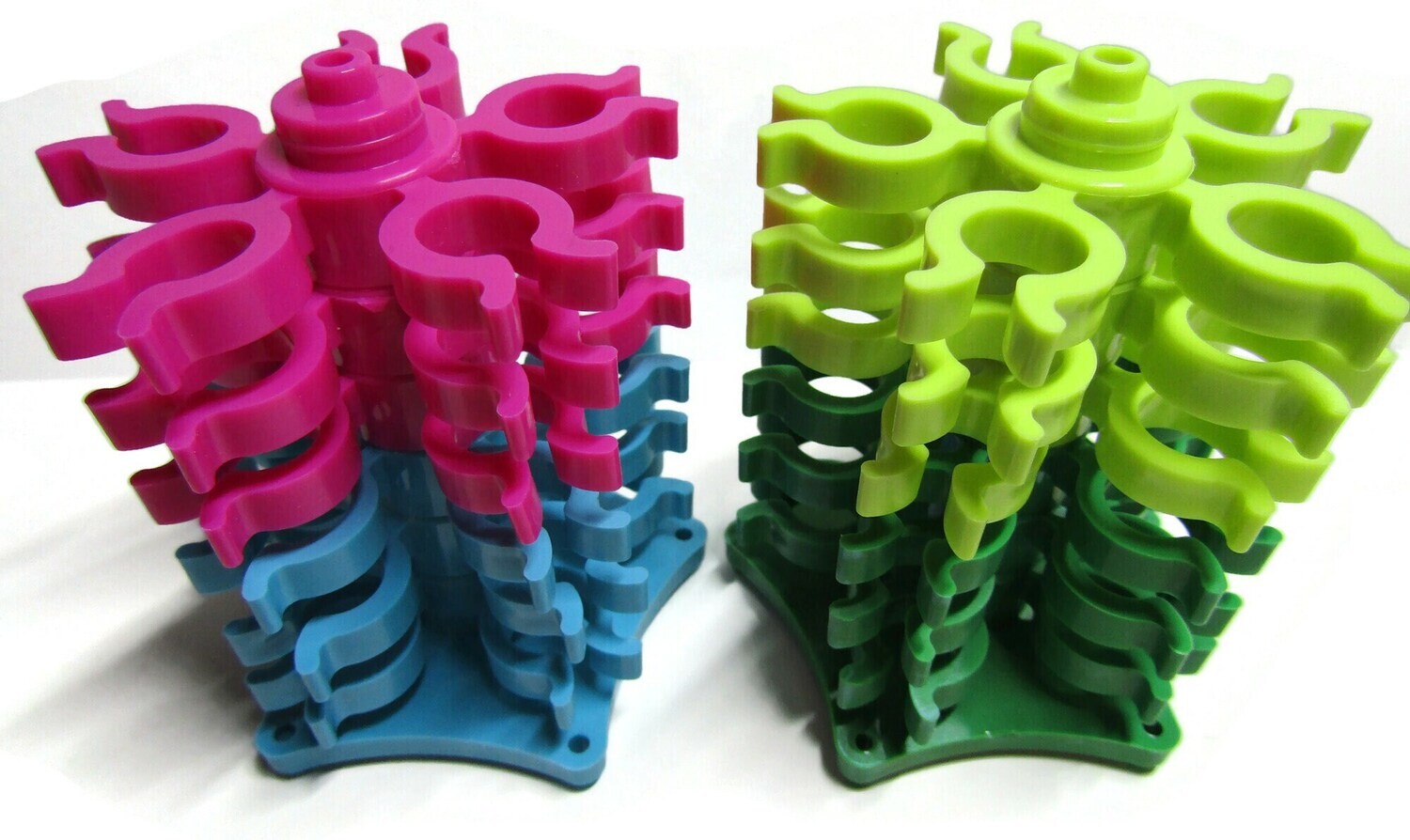 Bobbin Holder Tower, holds 30 Bobbins, Pink/blue or Green/Yellow