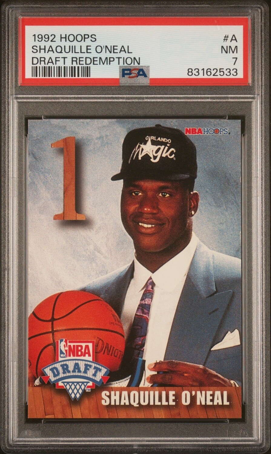 1992 Hoops Draft Redemption Shaquille O'Neal #A /25876 PSA 7