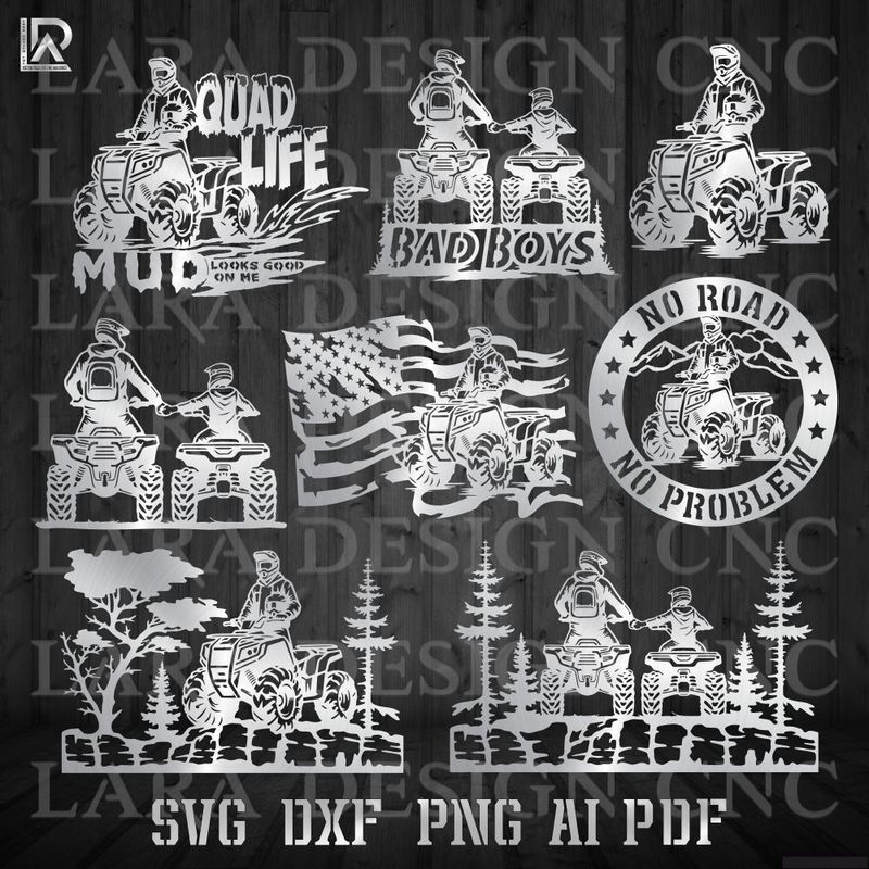 ATV QUAD BIKE BUNDLE - DXF - SVG - PDF - AI - CUT FILES