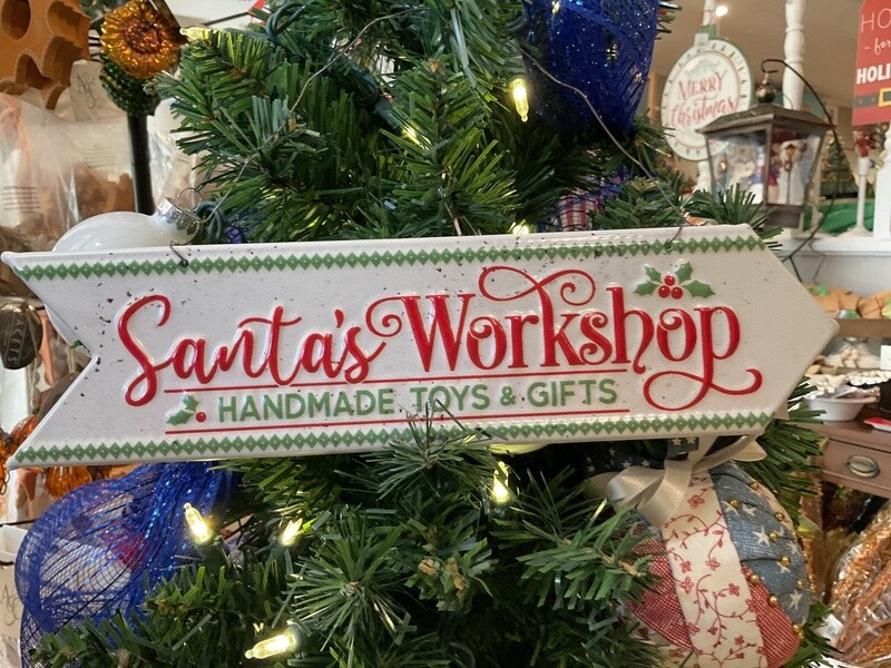 Santa’s workshop sign