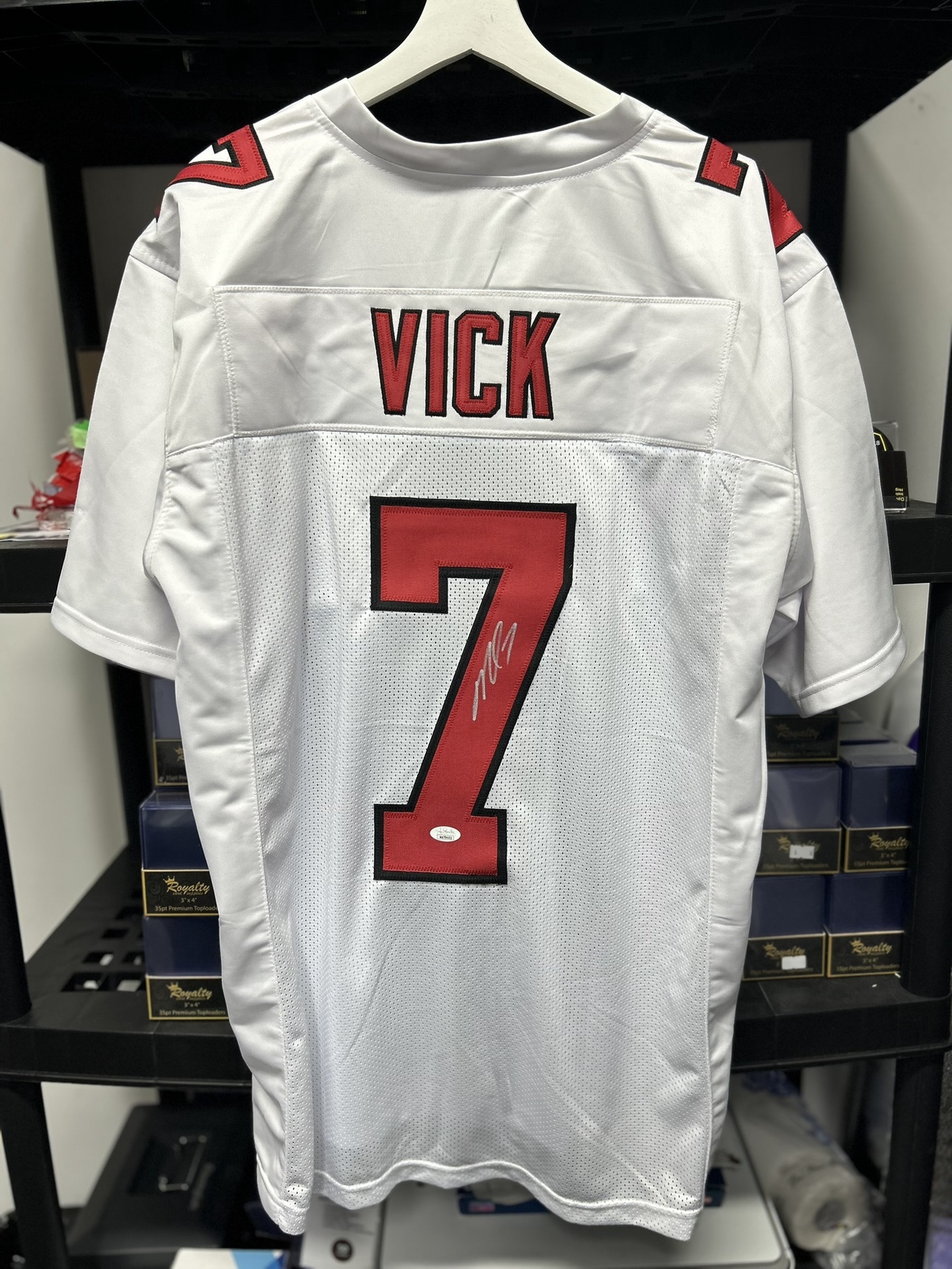 wholesale online Michael Vick (Atlanta Falcons white skyline) Signed ...