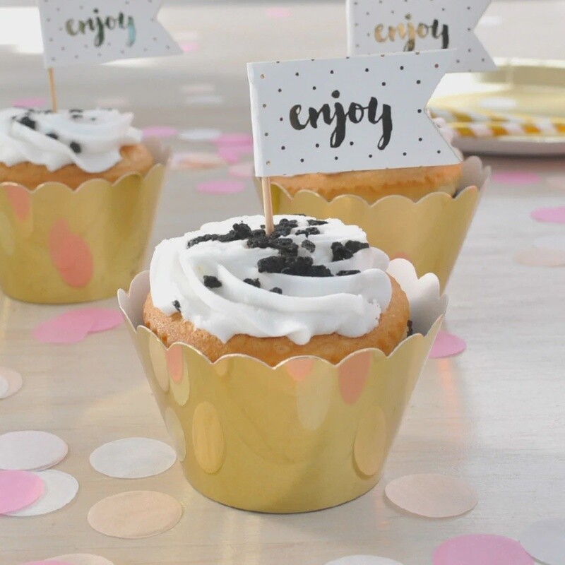 GOLD CUPCAKE WRAPPERS 12