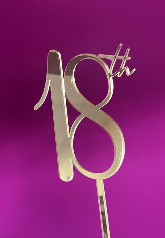18th small cake topper