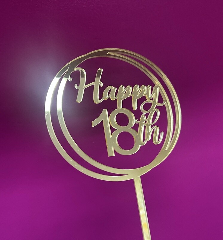 Happy 18th small cake topper